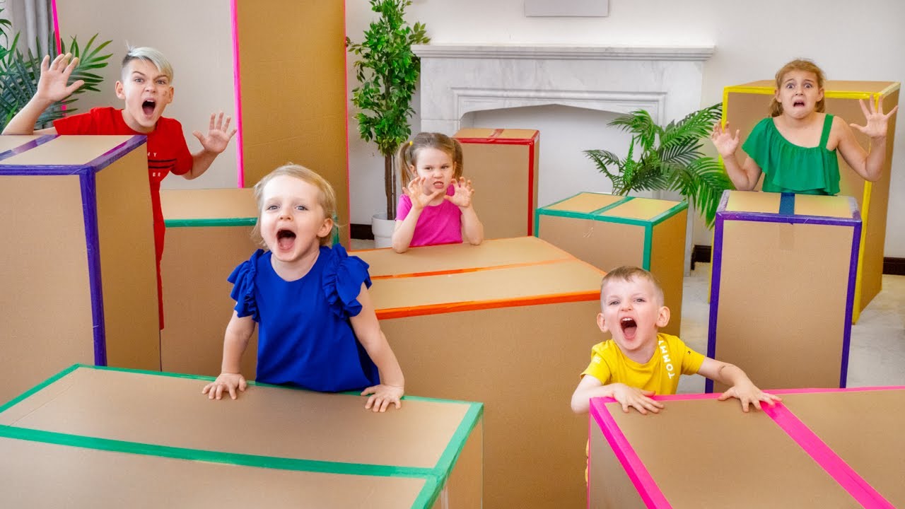 Cinq enfants jeux de cache cache - YouTube