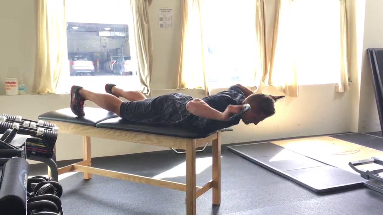 Prone Bilateral Shoulder L's on Table - with Plates - YouTube
