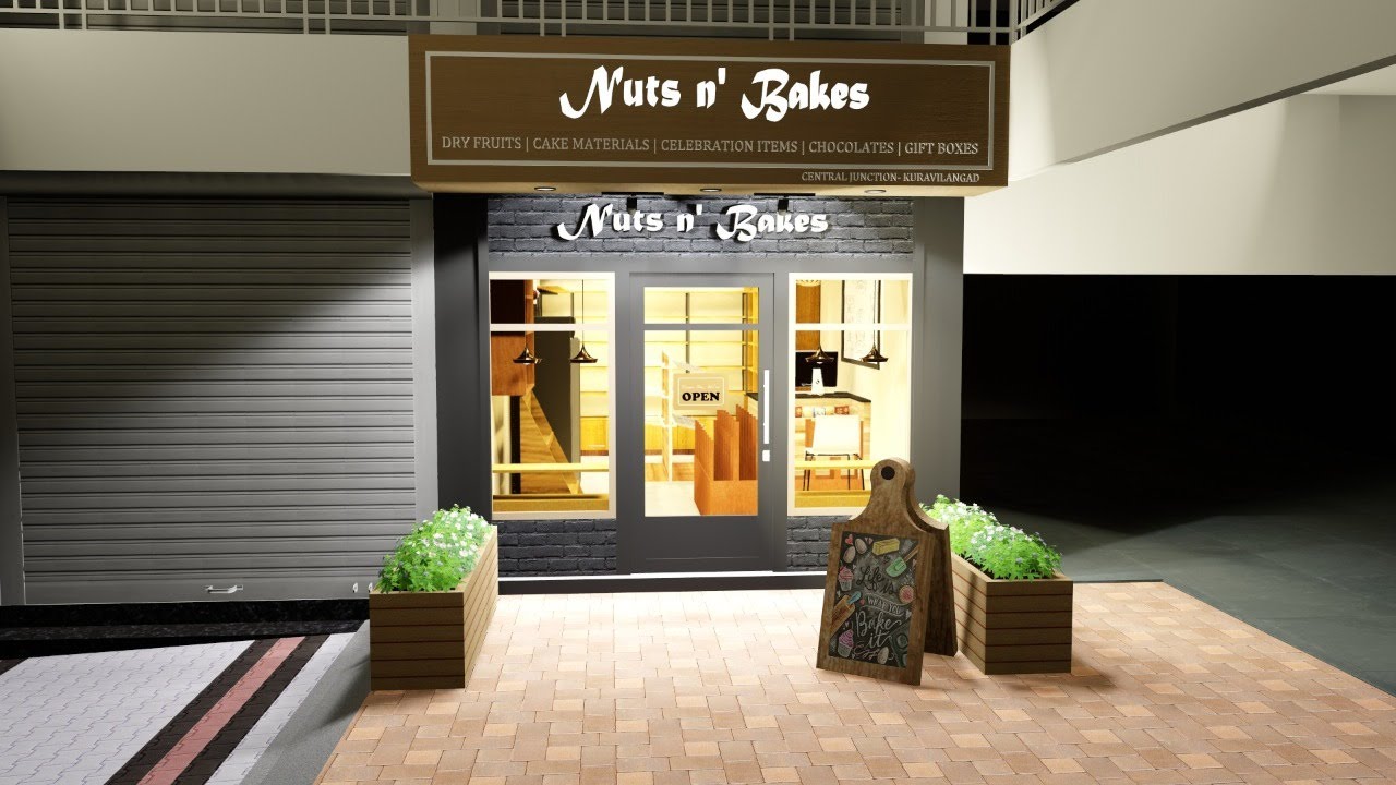 Interior Design of Nuts n' Bakes shop for Mr. Rahul at Kuravilangad ...