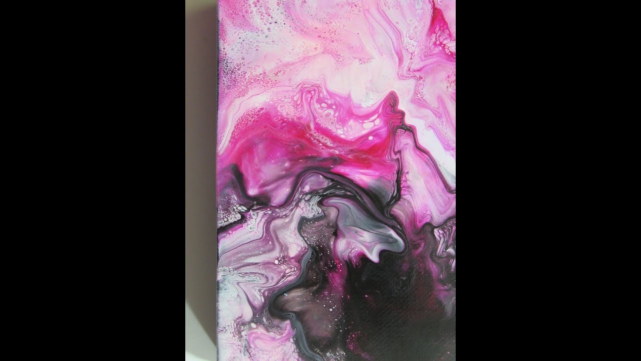 Acrylic Puddle Pour with Hair Dryer & Golden Acrylics (138) - YouTube