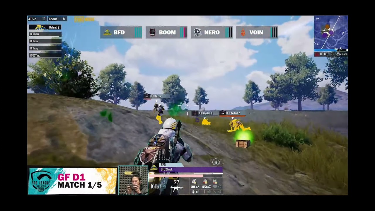 GF D1 MATCH 1/5 PUBG PMPL S4 1BFD VS 4 MEMBER BOOM ESPORT - YouTube