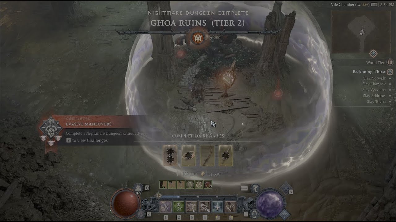 Diablo 4, Ghoa Ruins, WT3 T2, Nightmare Dungeon Run, Rogue - YouTube