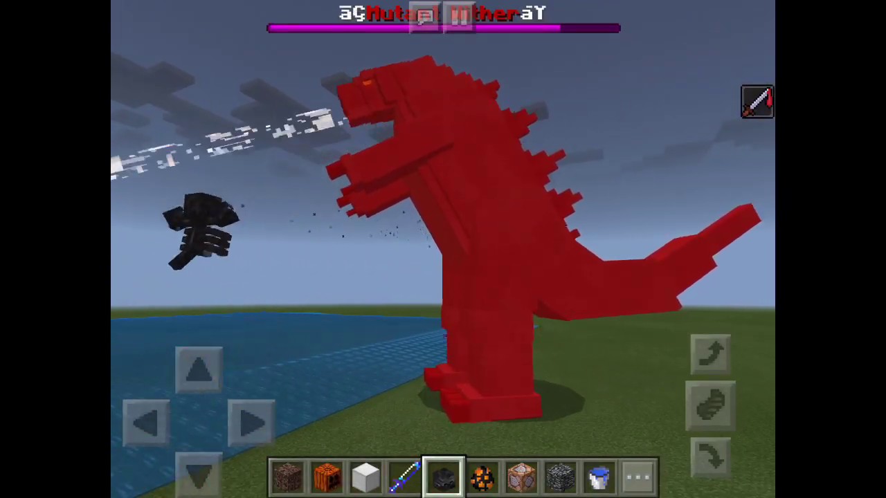 Minecraft PE Mob Battle Mutant Wither Boss vs Godzilla (Rematch) - YouTube