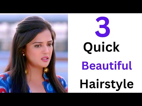 3 very easy hairstyle with magtika |simple hairstyle with lehngha ...