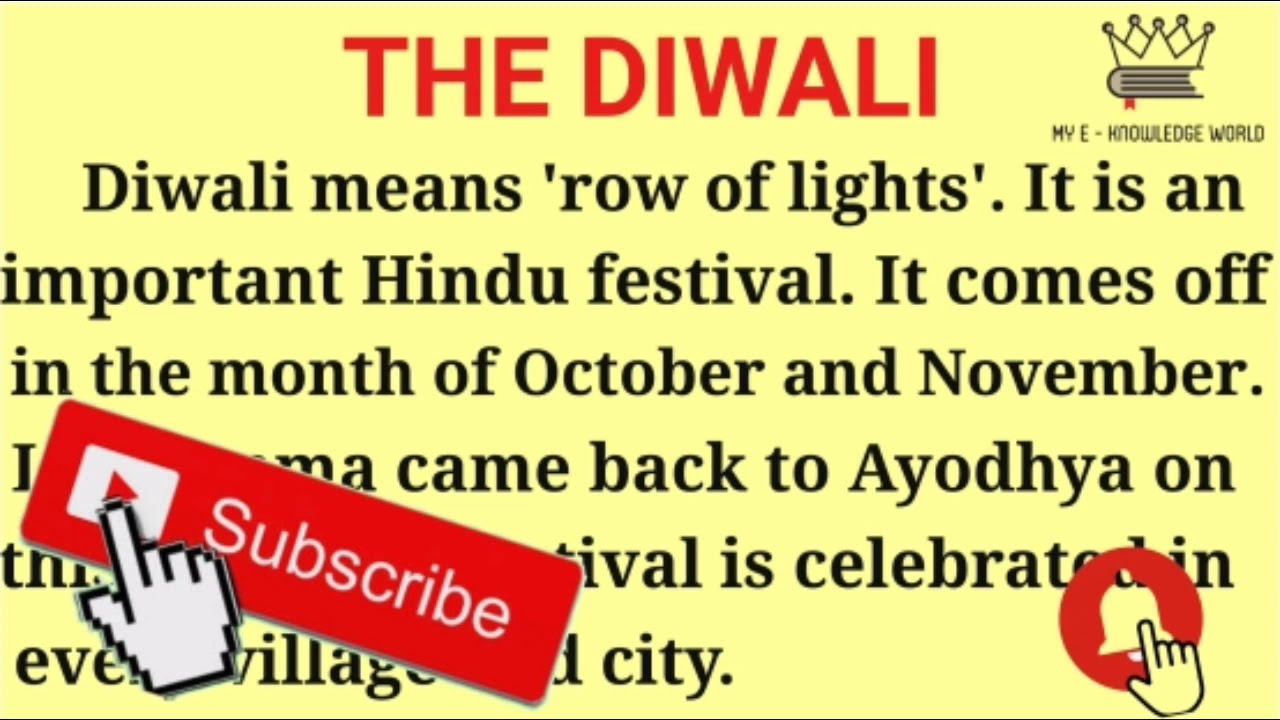 The Diwali // Essay on The Diwali in English// The Diwali Paragraph in ...