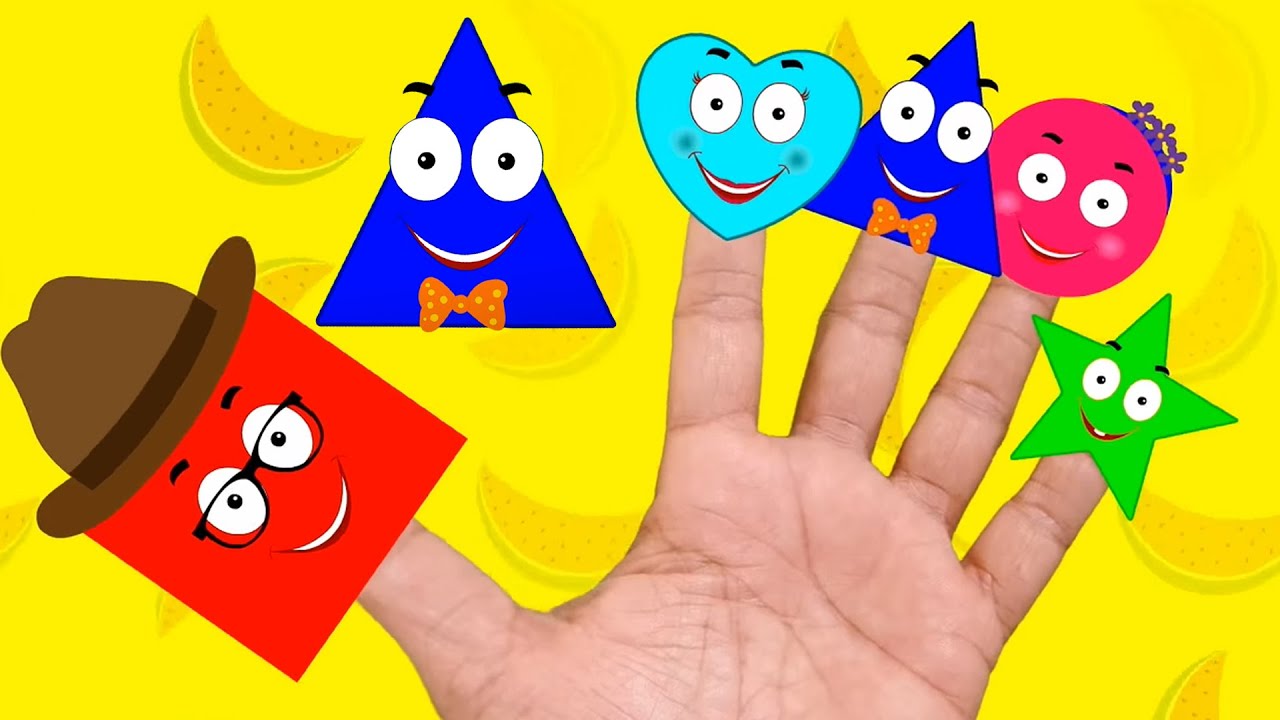 Daddy Finger, Mommy Finger | Shapes Finger Family Song + More ...