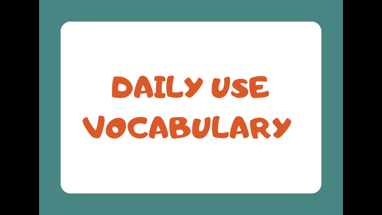 Let's Learn Daily English Vocabulary || Best Vocabulary Video Lesson ...