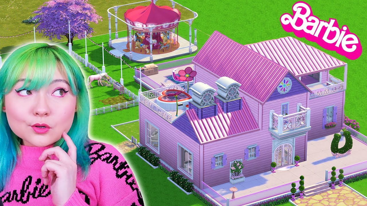 I built a Barbie Unicorn Dream House in the Sims 4 💖 ( Horse Ranch ...
