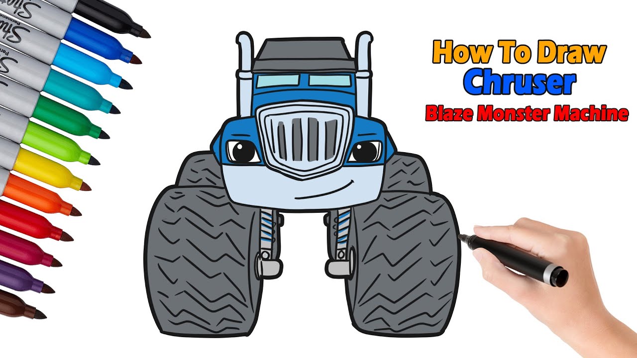How to Draw Chruser Blaze and the Monster Machines - Drawing Step by ...