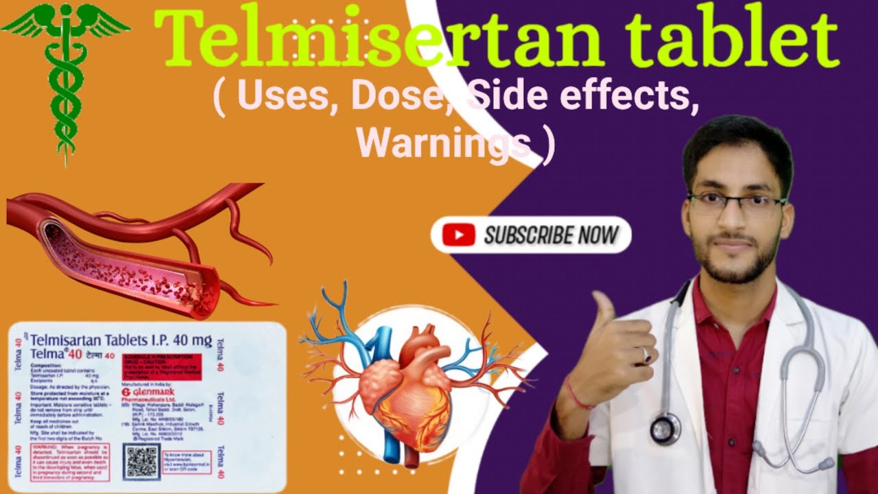 Telmisartan tablet uses in hindi|Telma40mg uses Dose side effects ...