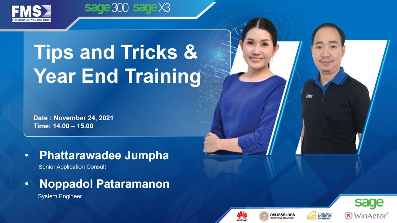 [FMS Customer Day] Sage 300 Year End Training - YouTube