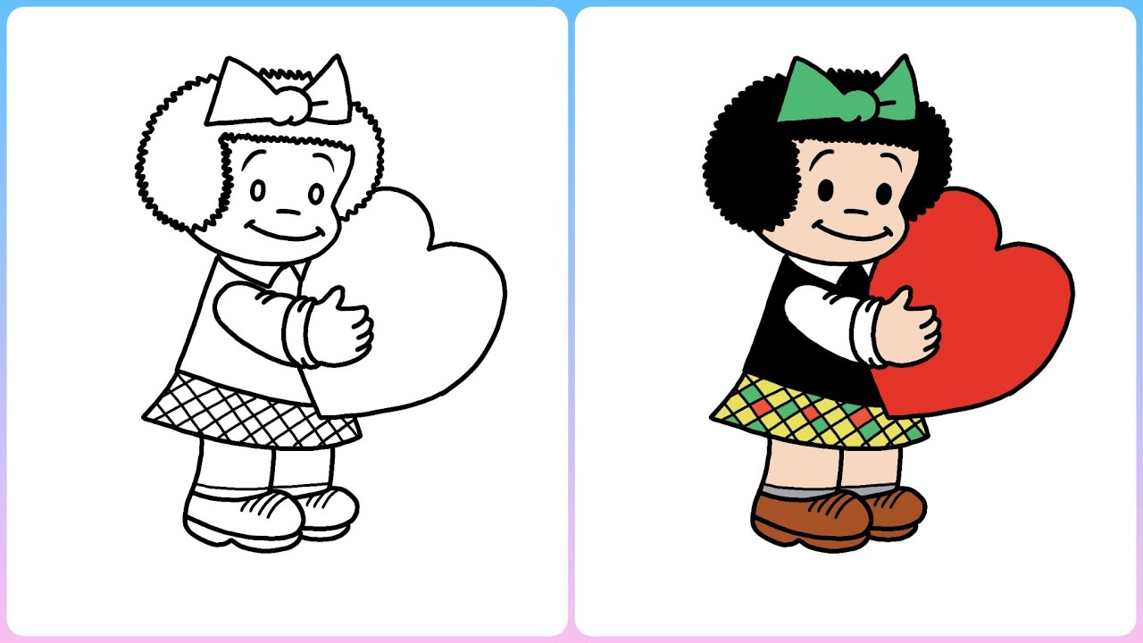 How to draw & color Nancy comic strip | Easy step-by-step drawing ...