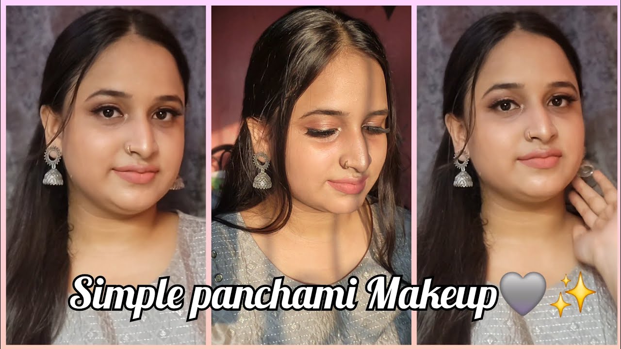 Panchami Makeup Tutorial For Durga Puja l Simple Kurti Look | Makeup ...
