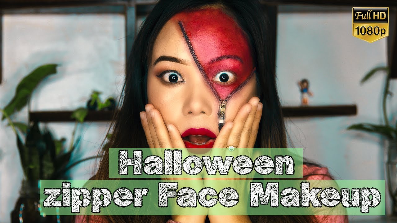 Zipper face makeup it is very simple to do - YouTube