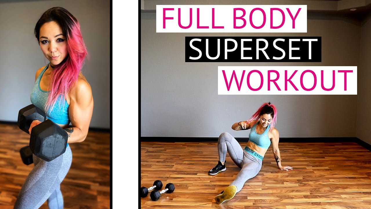 FUN Full Body Superset 30 Minute at Home Workout | Strength, Cardio ...