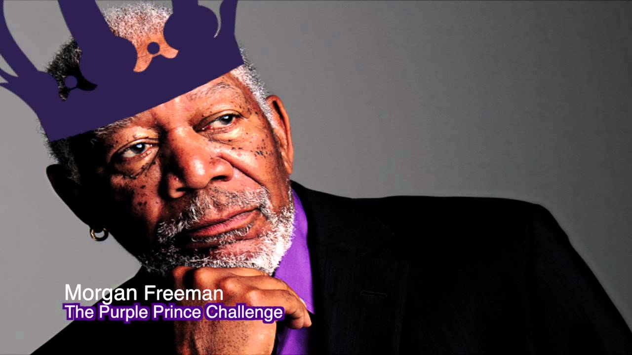 Morgan Freeman Takes the "Purple Prince Challenge" - YouTube