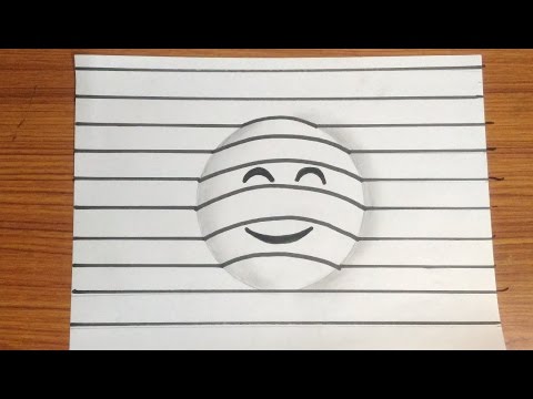 How to draw 3d emoji - art on paper very easy - YouTube