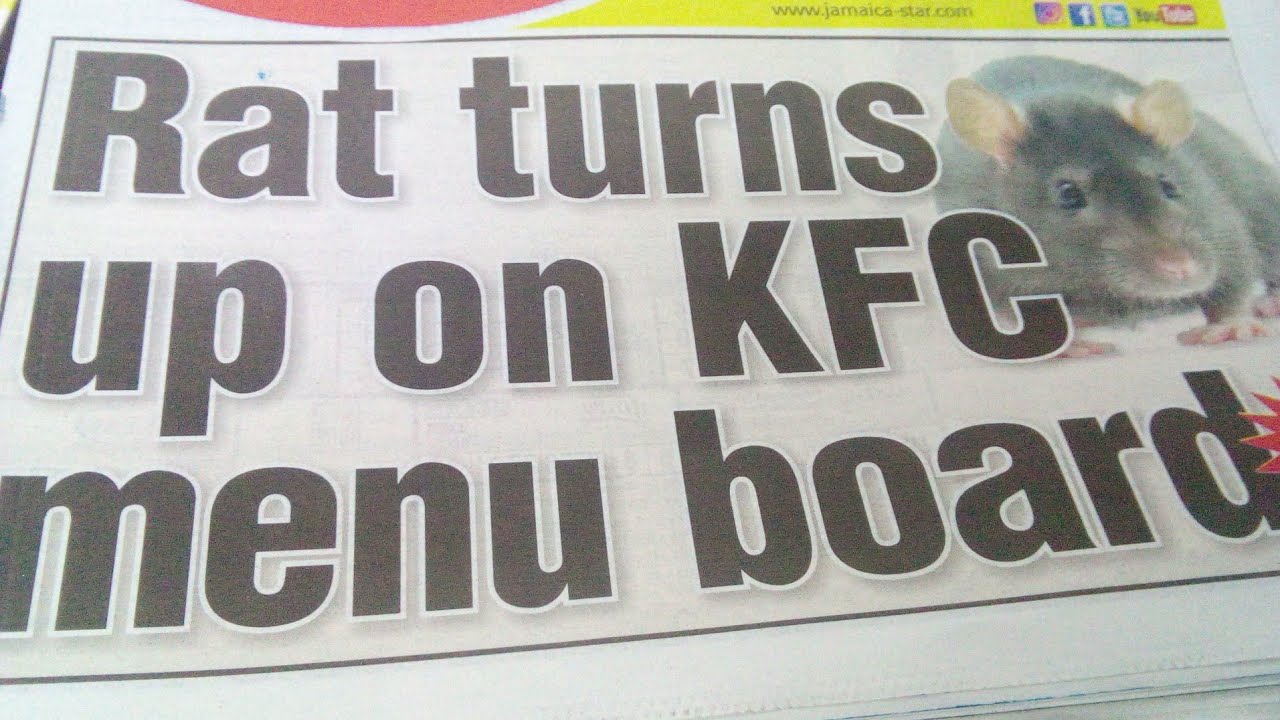 Rat turns up on KFC menu board - YouTube