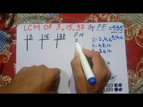 LCM of 3 15 37 by prime factorization method | LCM of three numbers ...