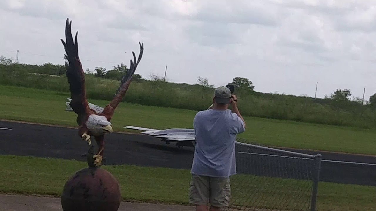 Rc B2 bomber maiden flight at Bomber Field - YouTube