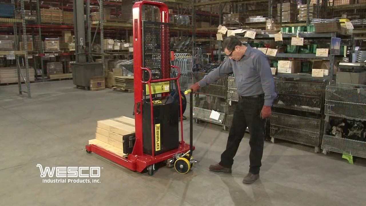 Wesco Heavy Duty Powered Fork Models Stackers - YouTube