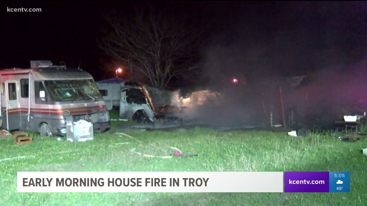Early morning house fire in Troy - YouTube
