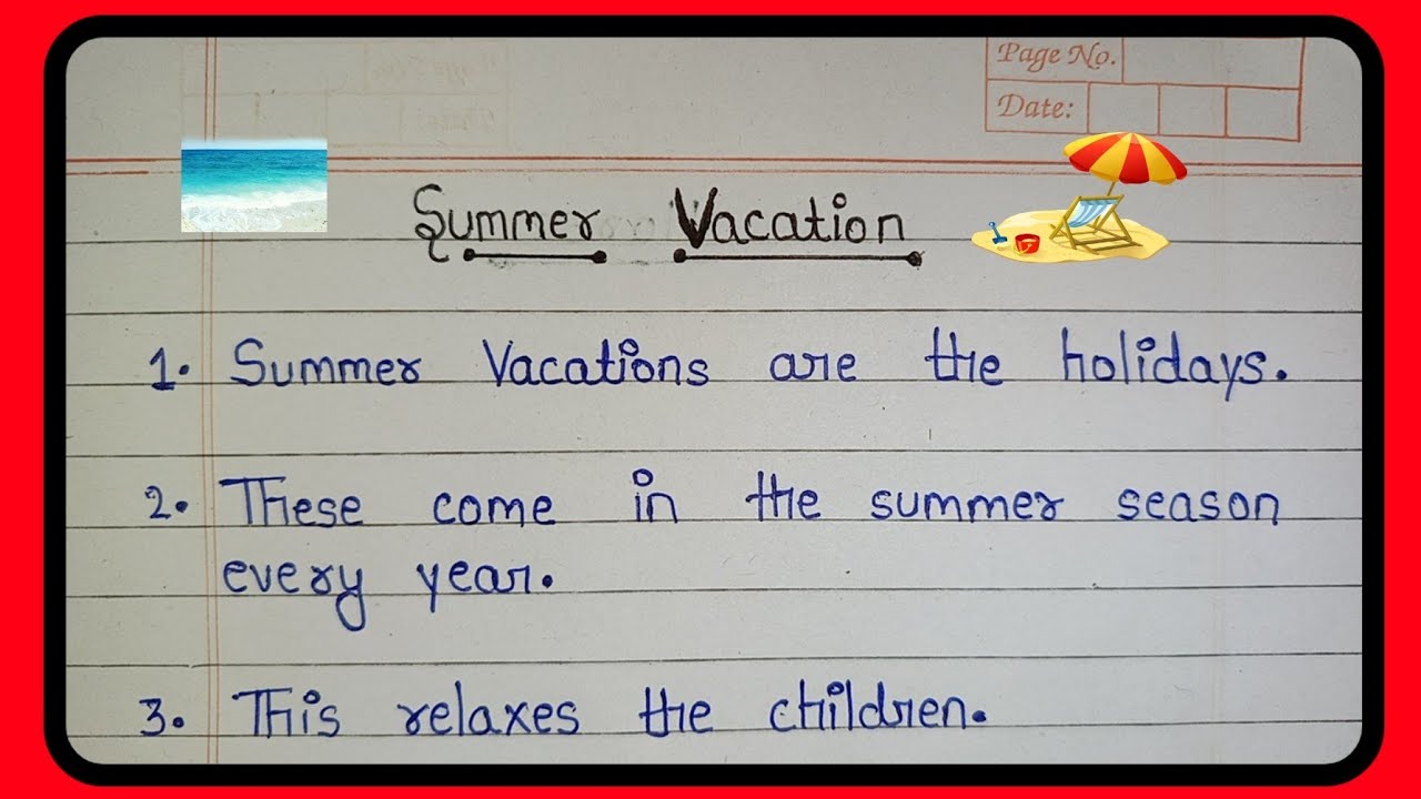 10 Line on Summer Vacation in English| Essay on Summer Vacation in ...
