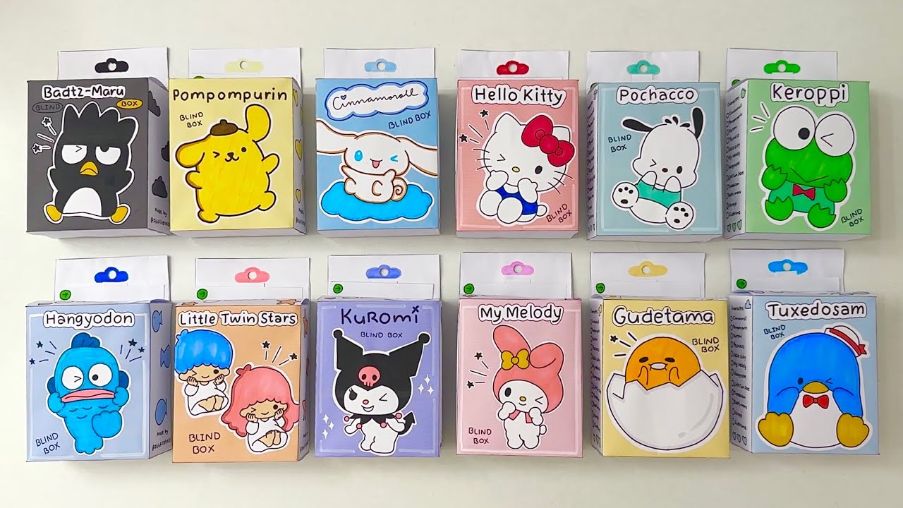[💸paper diy💸] SANRIO BLIND BOXES unboxing! | asmr - YouTube