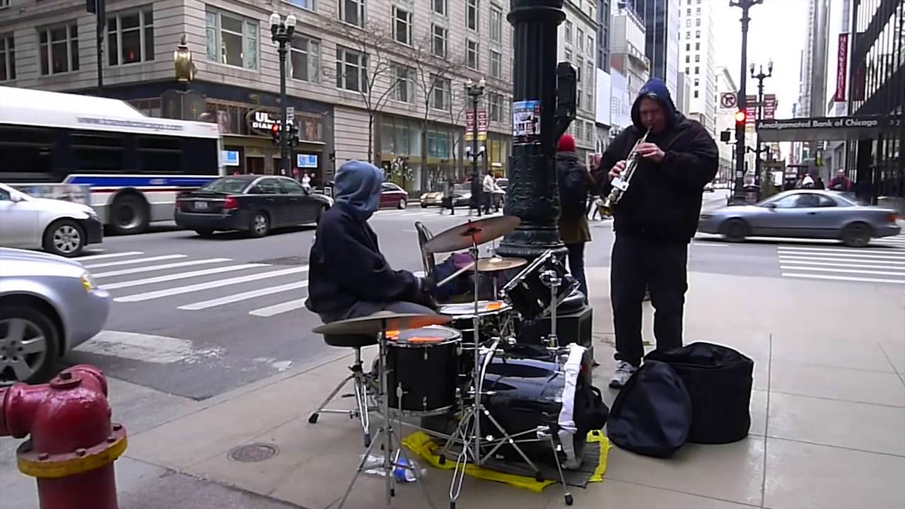 Beau Berry and Virus X Jazz Duo LIVE on State and Monroe Chicago 3/22 ...