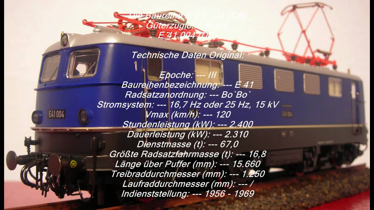 Baureihe E 41 Roco ( BR E41 004 DB ) 2/4 - YouTube