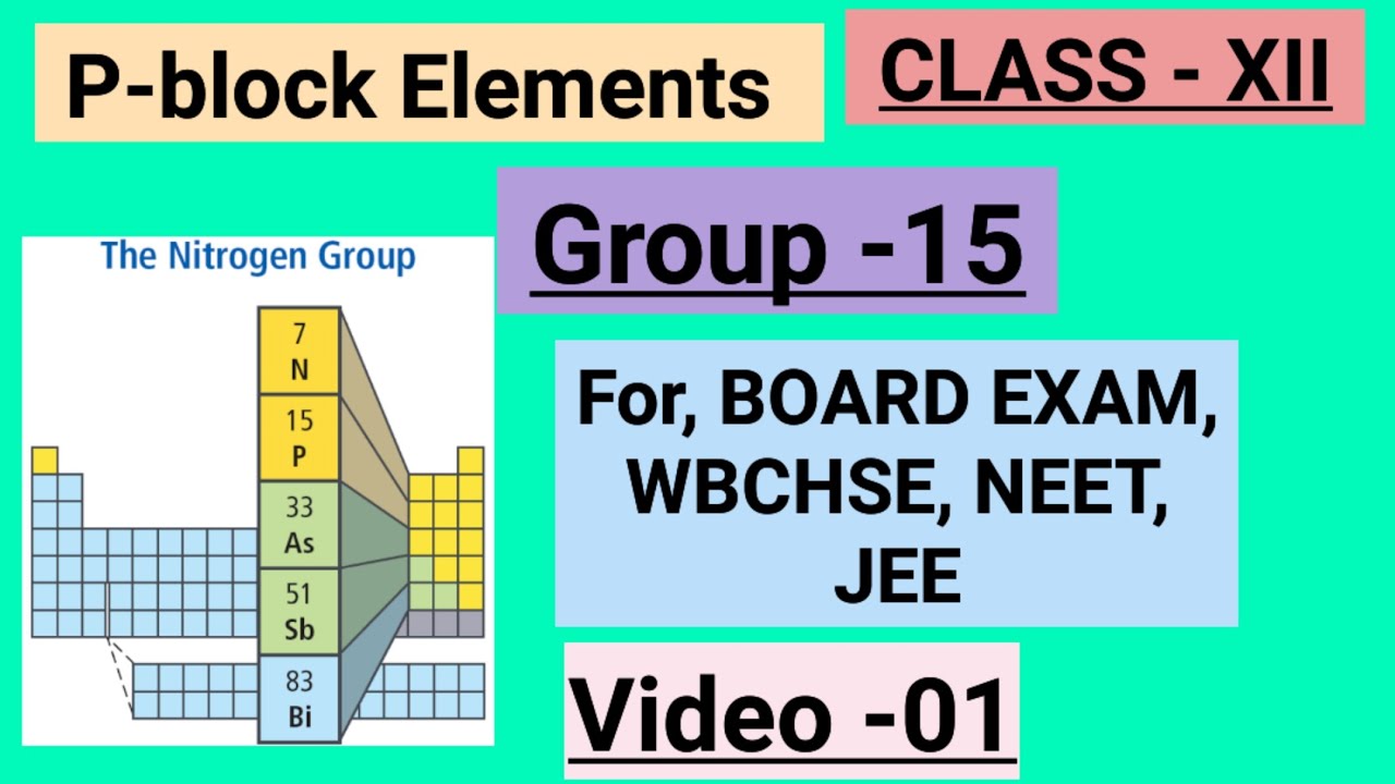 Block Chemistry class 12 group -15 physical properties Video-1 WBCHSE ...