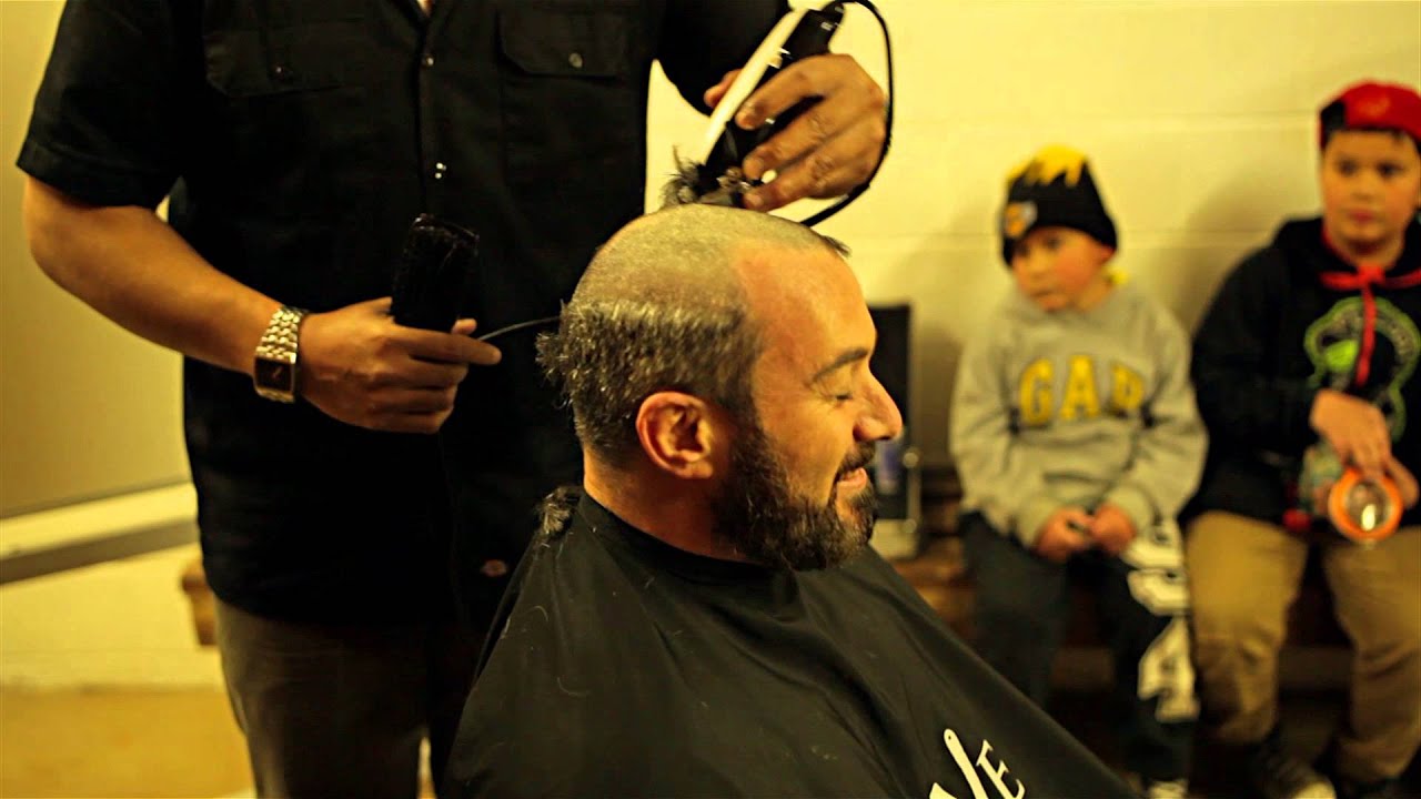Joey Hopkins getting a shave for charity - YouTube