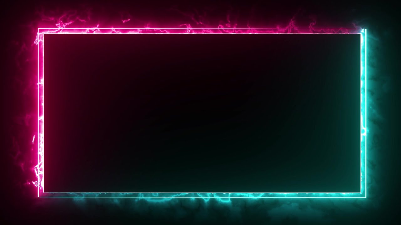 Glowing frame black screen | Neon light border | Frame template video ...