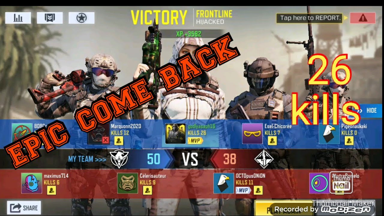 Epic come back call of duty mobile 🔫😈 - YouTube
