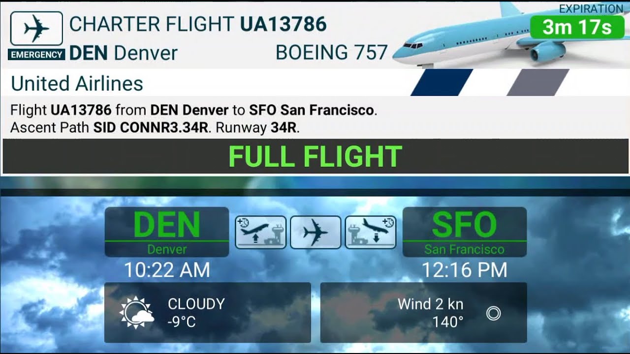 Airline Commander - Denver to San Francisco - Boeing 757 - Full Flight ...