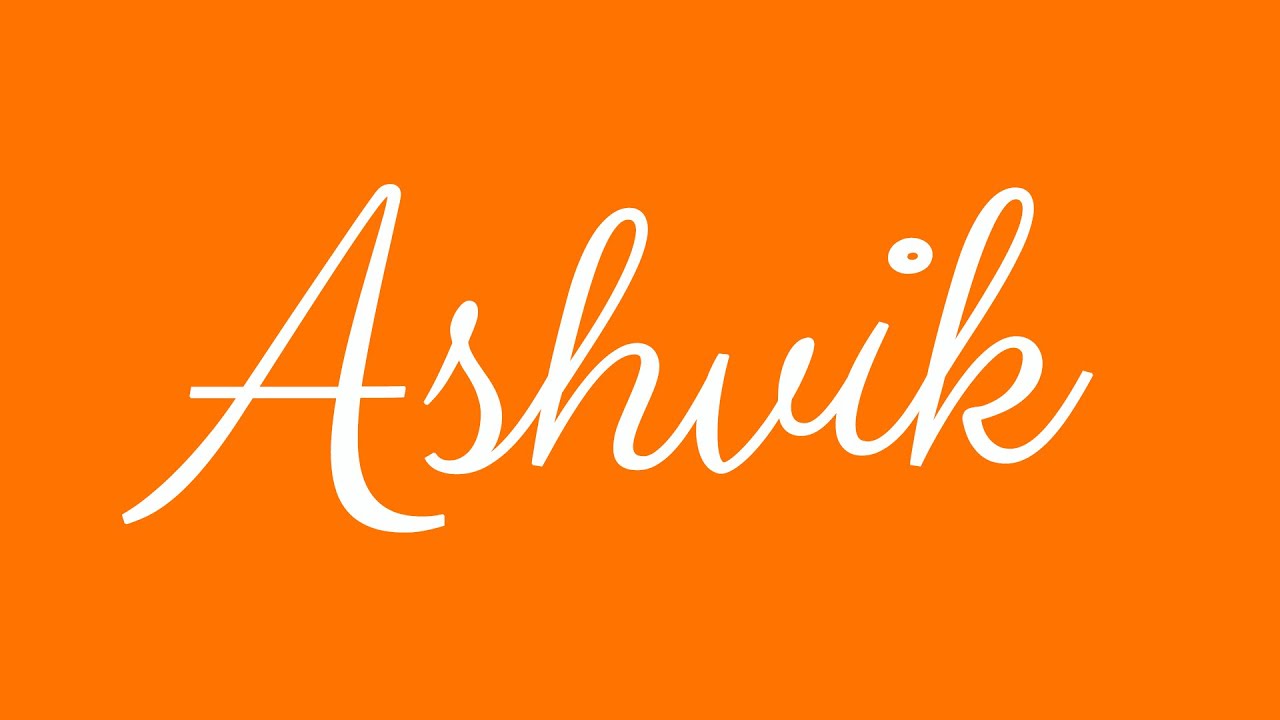 Learn how to Sign the Name Ashvik Stylishly in Cursive Writing - YouTube