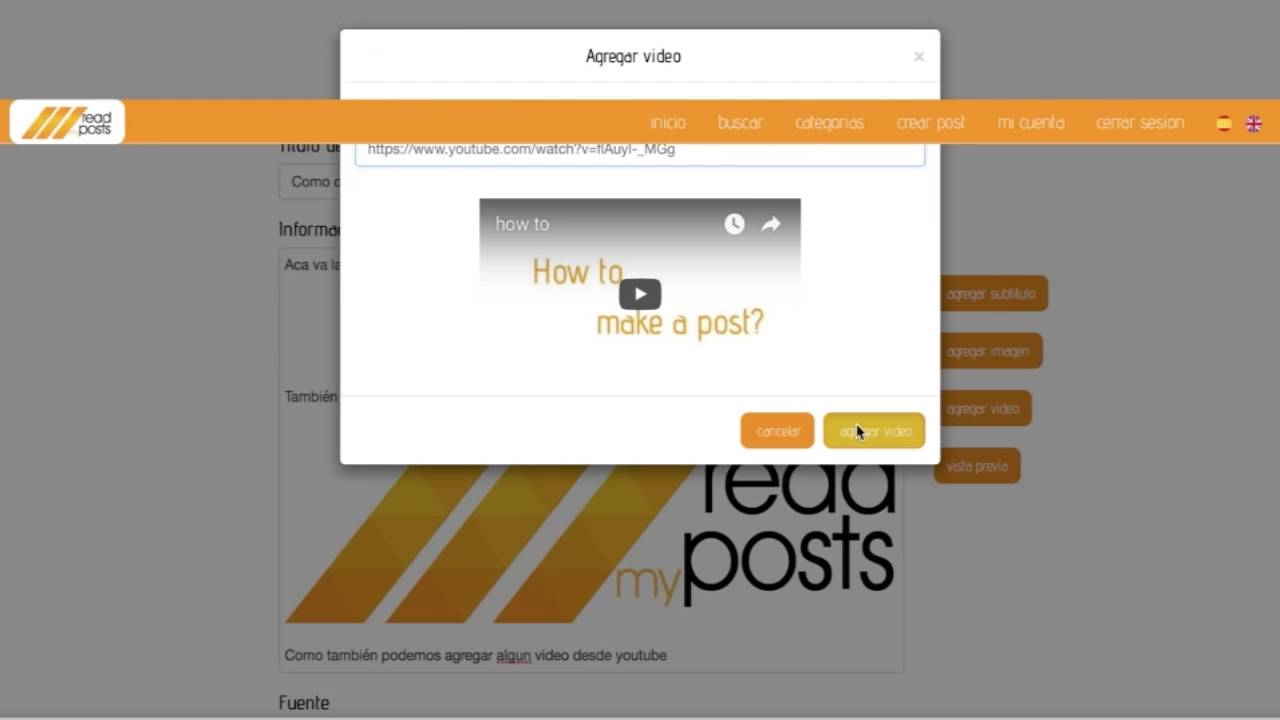 Como crear un post en http://readmyposts.com - YouTube