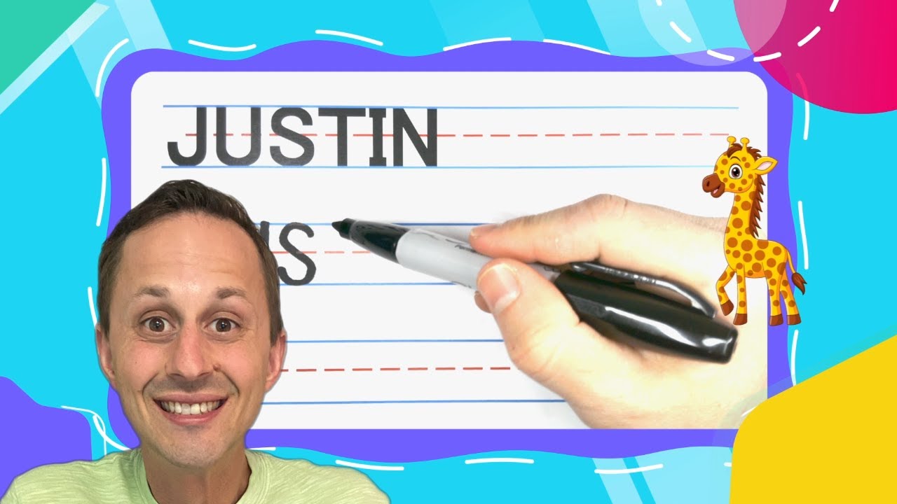 How To Write JUSTIN -- FOR KIDS - YouTube