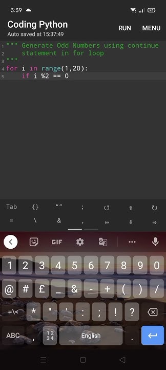 Generate Odd Numbers Using Continue Statement in Python - YouTube