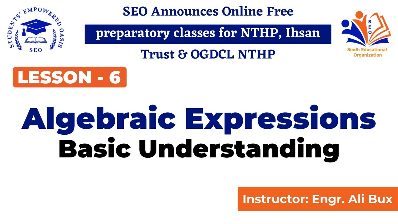 Class-6 Algebraic Expressions || Basic Understanding || Definitions ...