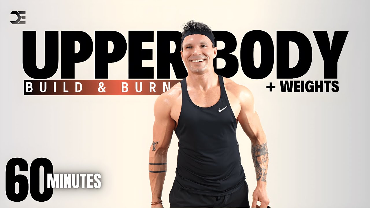 1 Hour Intense UPPER BODY WORKOUT with DUMBBELLS | Build & Burn at Home ...