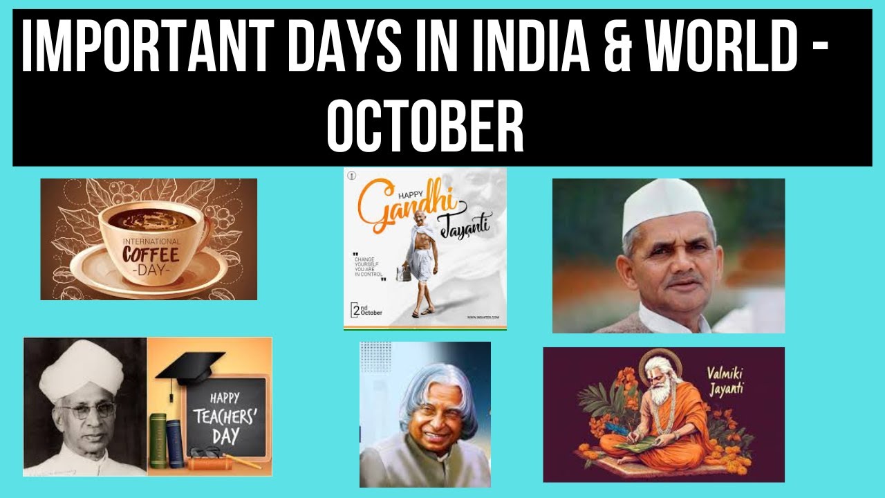 Important days in October - National and International - YouTube