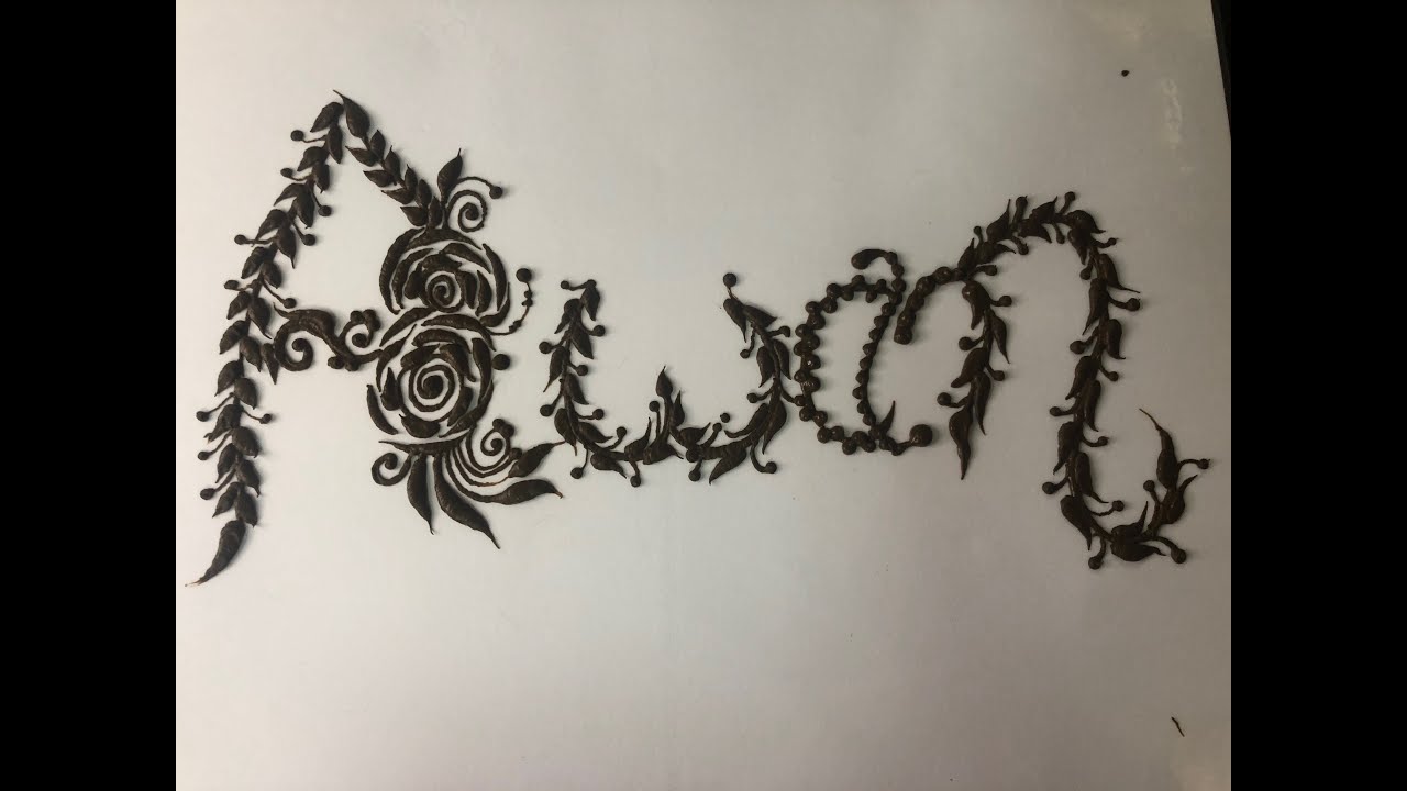 AWAN Name Writing With Henna/Mehendi - YouTube