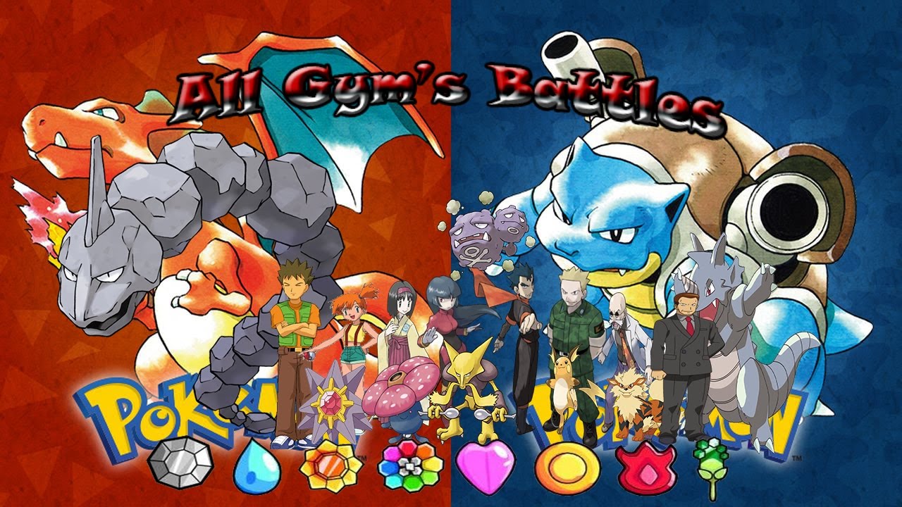 Pokemon Red, All Gym Battles - YouTube