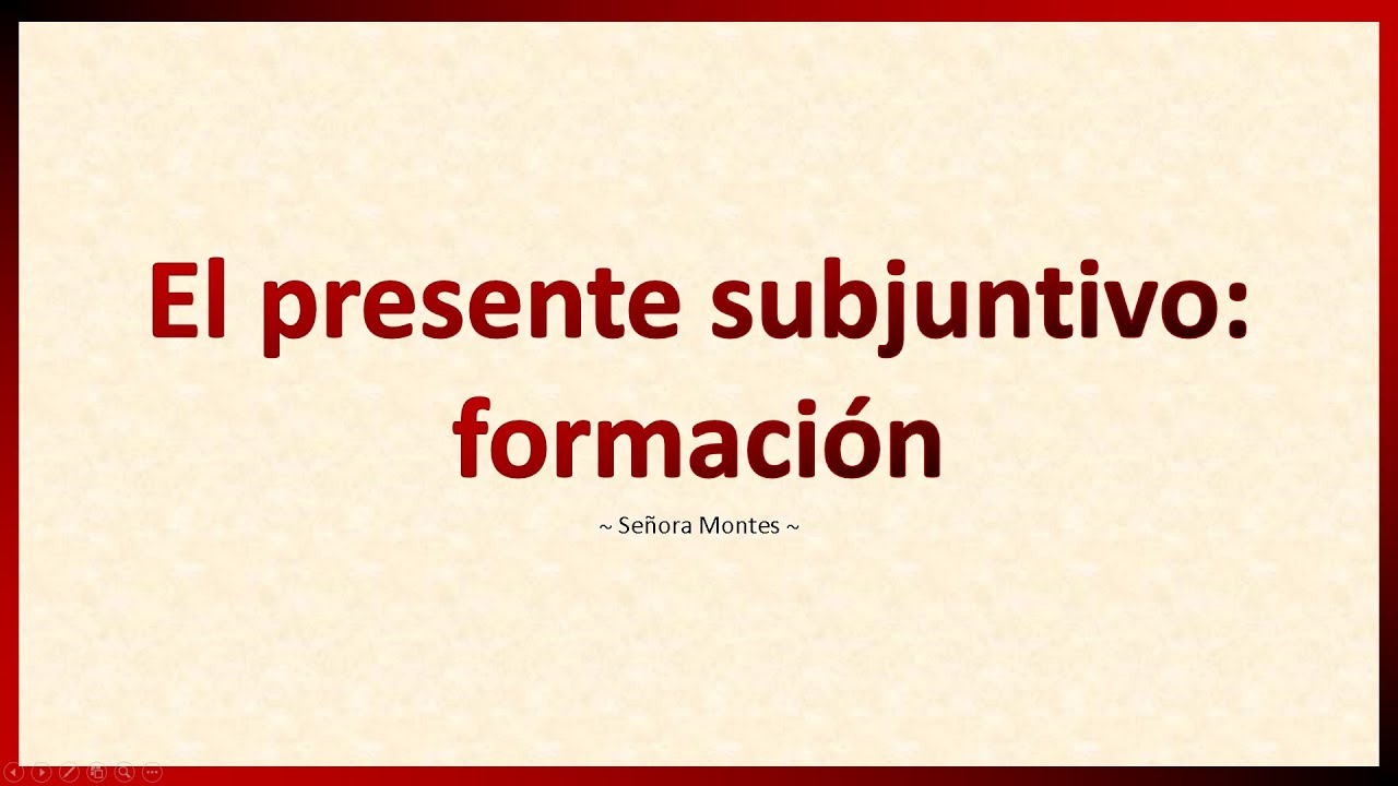 Formation of the Present Subjunctive - Spanish - YouTube