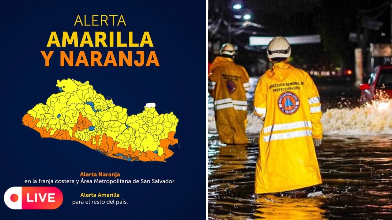 ALERTA AMARILLA y NARANJA en EL SALVADOR por TORMENTA SARA - YouTube