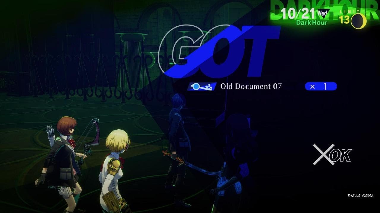 Persona 3 Reload old document 7 location - YouTube