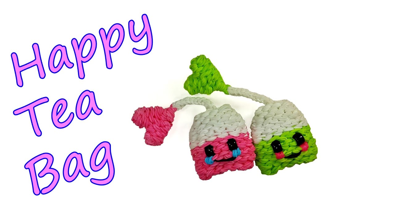 Happy Tea Bag Tutorial by feelinspiffy (Rainbow Loom) - YouTube
