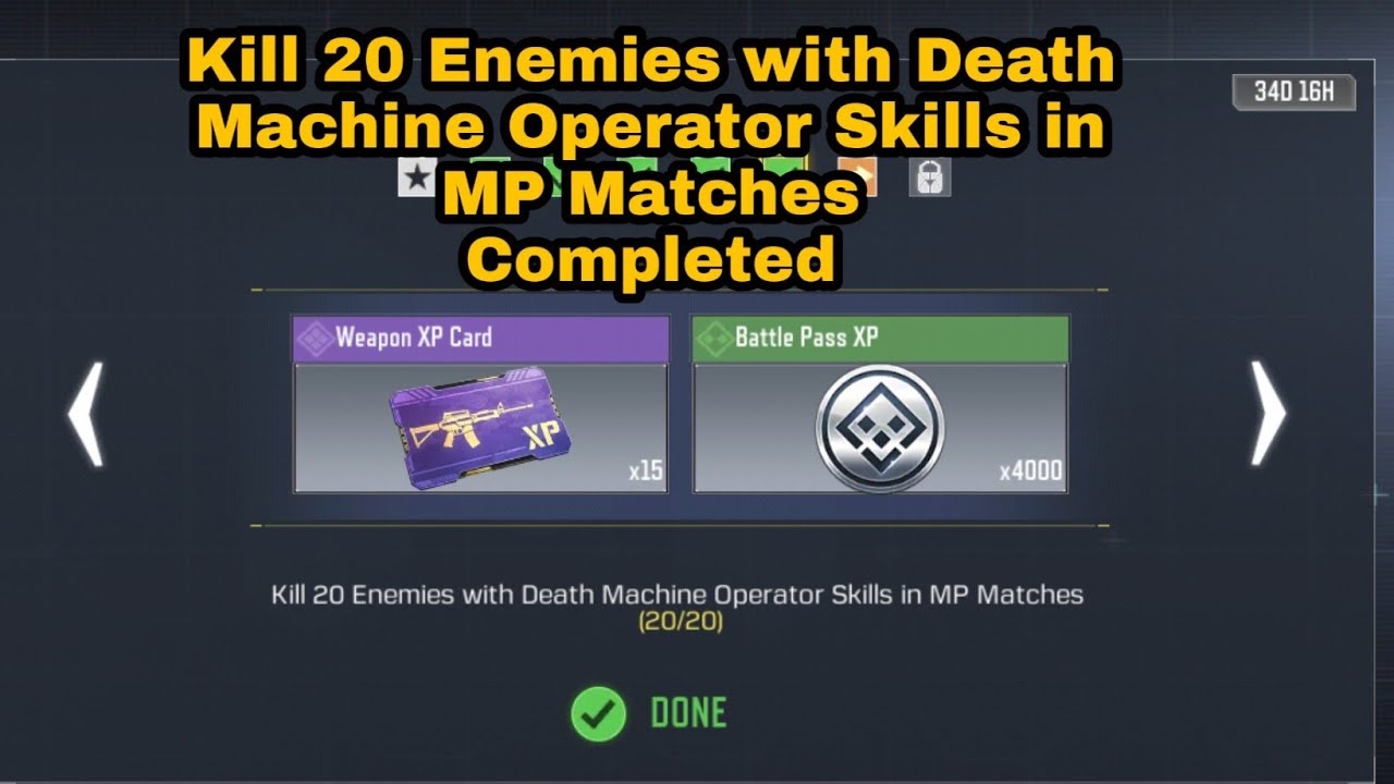 Kill 20 Enemies with Death Machine Operator Skills in MP Matches ...