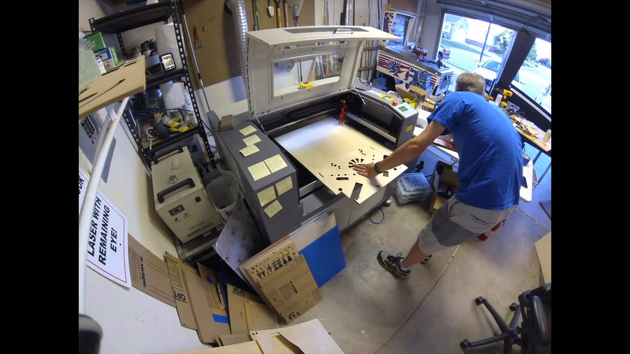 Laser cutting the pinball playfield - YouTube